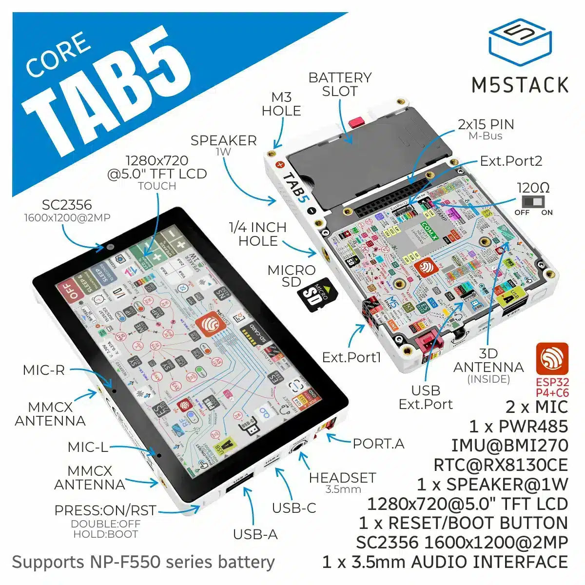 M5Stack Tab5: Kit de Desenvolvimento IoT com ESP32-P4